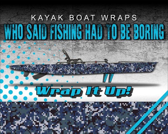 Navy Blue Digital Camo Kayak Vinyl Wrap Kit Graphic | Etsy