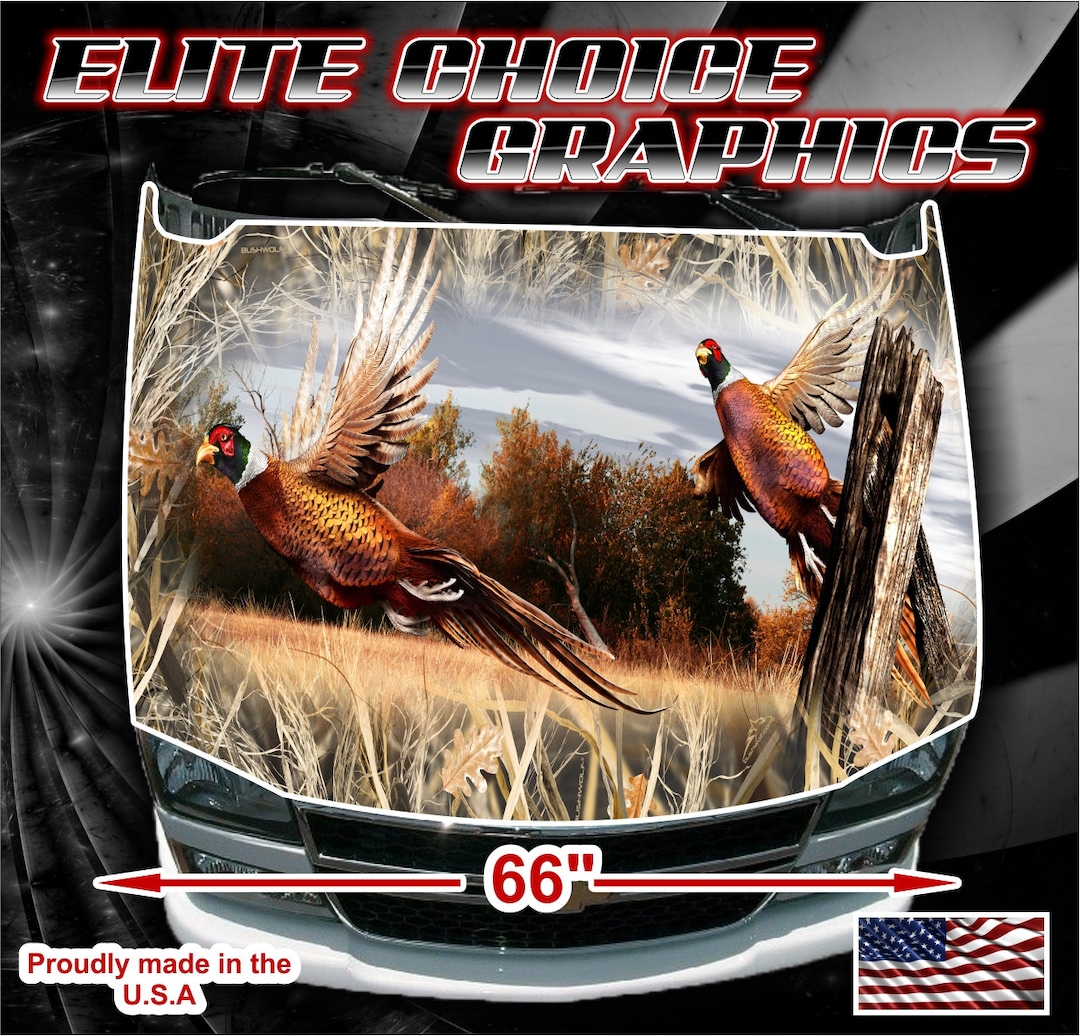 Pheasant Tallgrass Camo Full Vinyl Hood Wrap Bonnet Decal Sticker ...