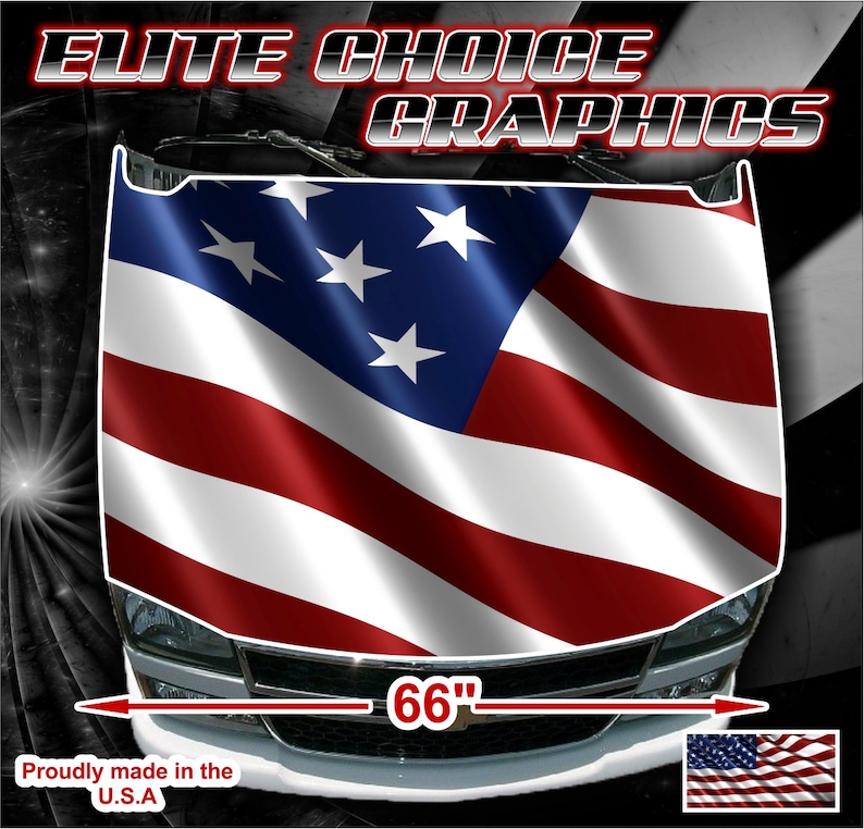 American Flag Vinyl Hood Wrap Bonnet Decal Sticker Graphic - Etsy
