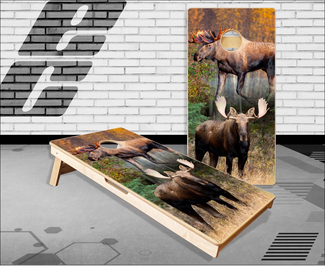 Moose Cornhole Boards Bag Toss Game With Bags - Etsy