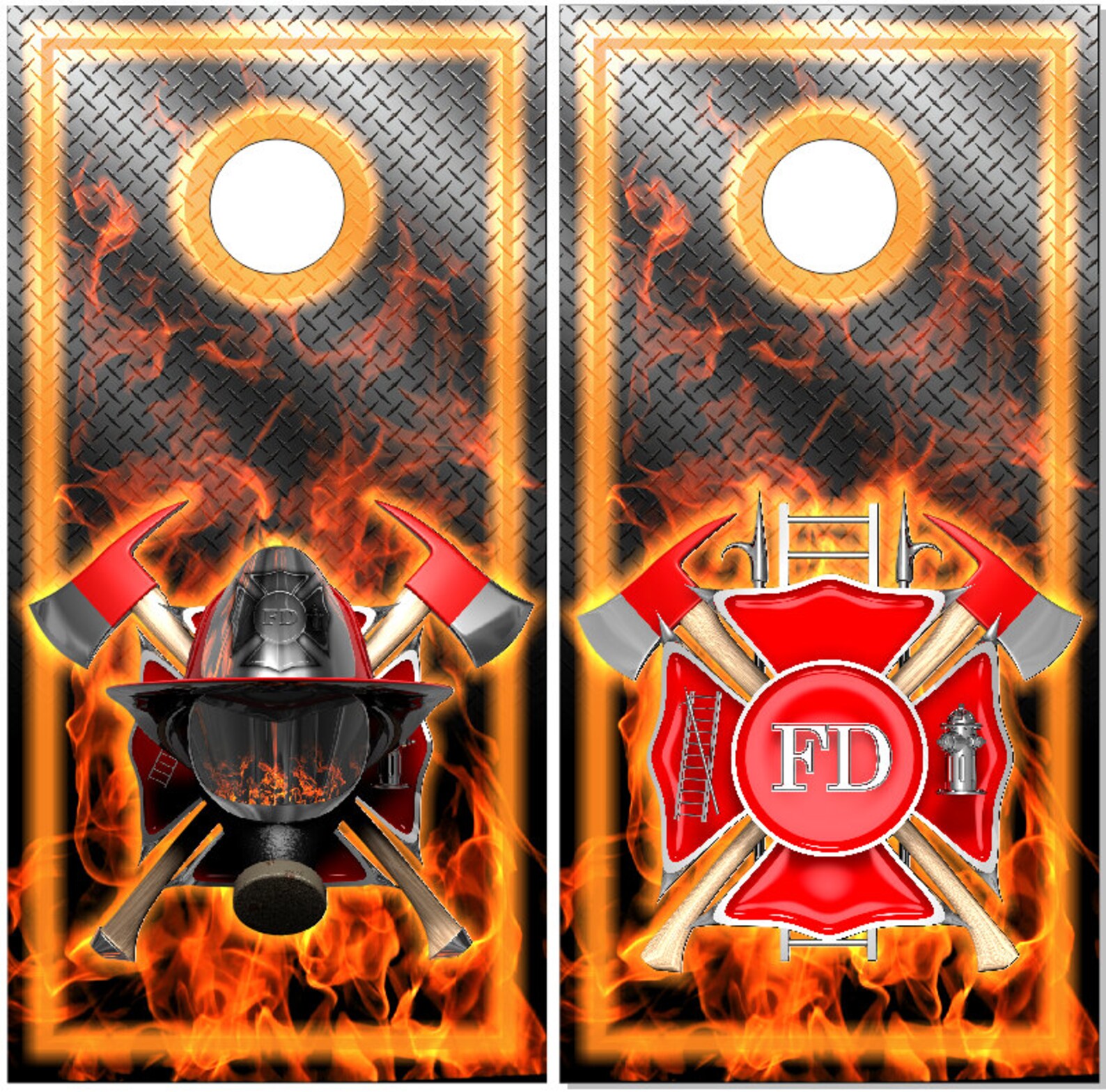 Fireman Fire Cornhole Wrap Bag Toss Decal Skin Sticker Wraps Laminated ...
