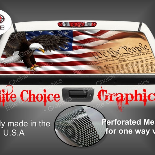 Screaming American Flag Eagle Rear Window Graphic Tint Decal - Etsy