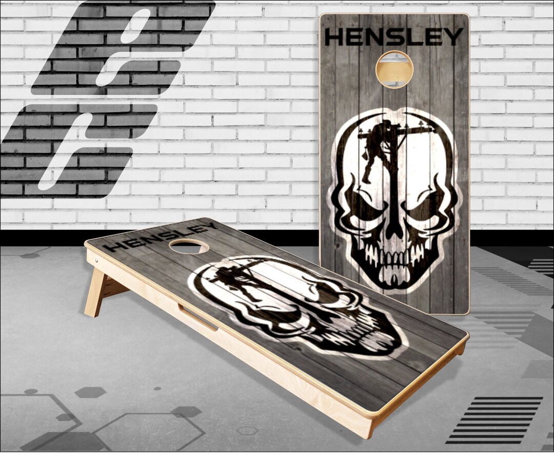 Lineman Skull Cornhole Boards Bag Toss Game With Bags - Etsy