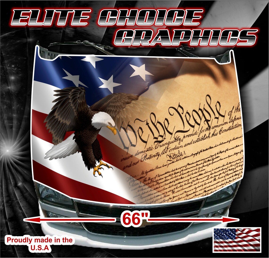 Eagle Constitution American Flag Vinyl Hood Wrap Bonnet Decal - Etsy