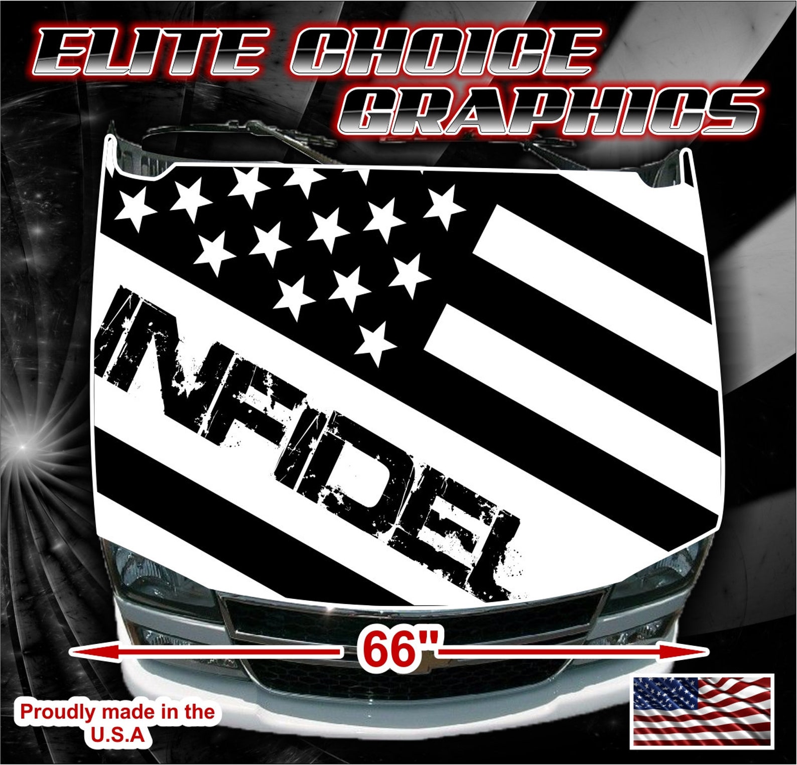 Infidel Military America Flag Vinyl Hood Wrap Bonnet Decal Sticker ...