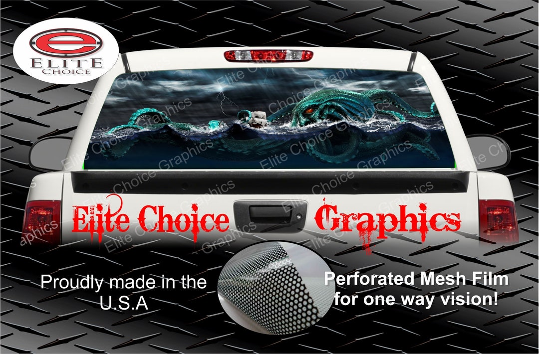 Kraken Pirate Ship Rear Window Graphic Tint Decal Sticker Truck SUV Van ...