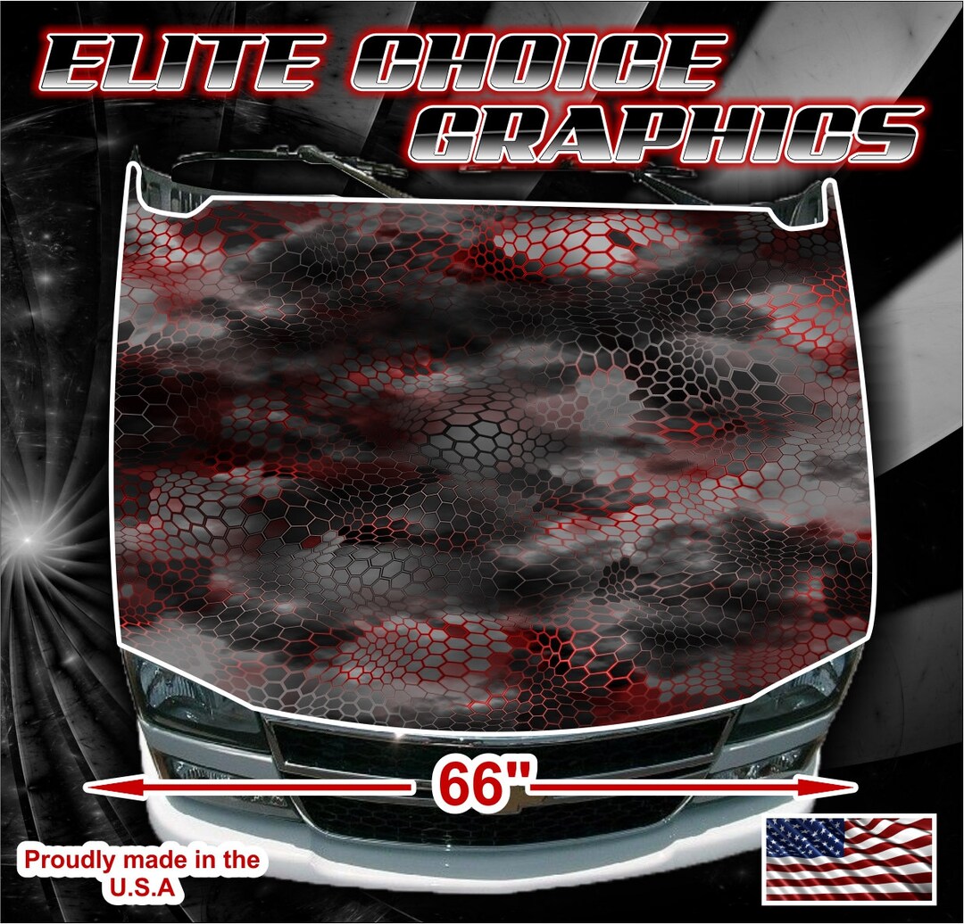 Hex 2 Red Vinyl Hood Wrap Bonnet Decal Sticker Graphic Universal Fit - Etsy