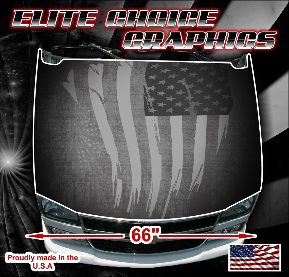 Tattered American Flag Vinyl Hood Wrap Bonnet Decal Sticker - Etsy