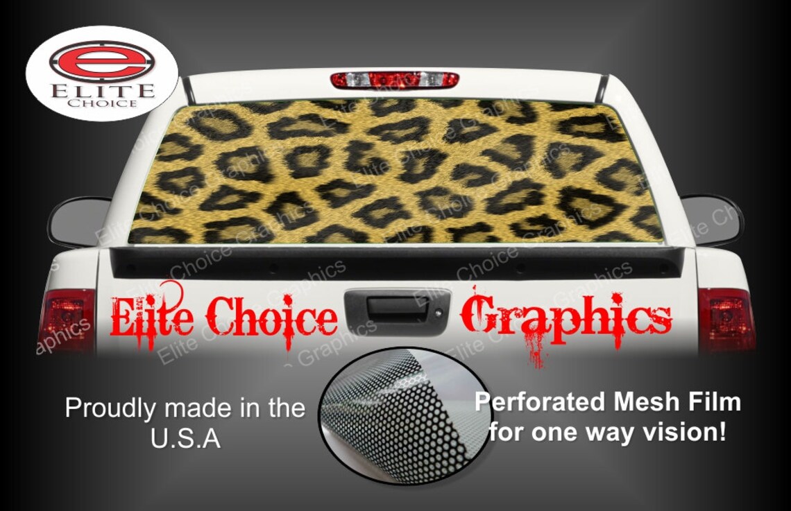 Leopard Print Rear Window Graphic Tint Decal Sticker Truck SUV - Etsy
