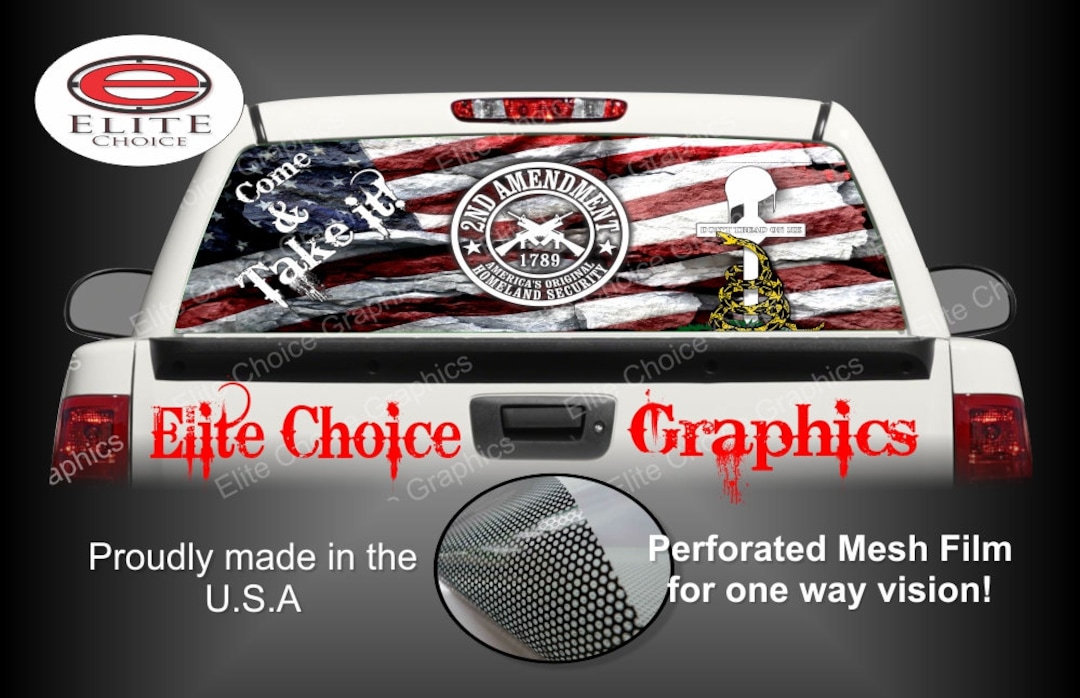 2nd Amendment Gun Rights Rear Window Graphic Tint Decal Sticker Truck ...