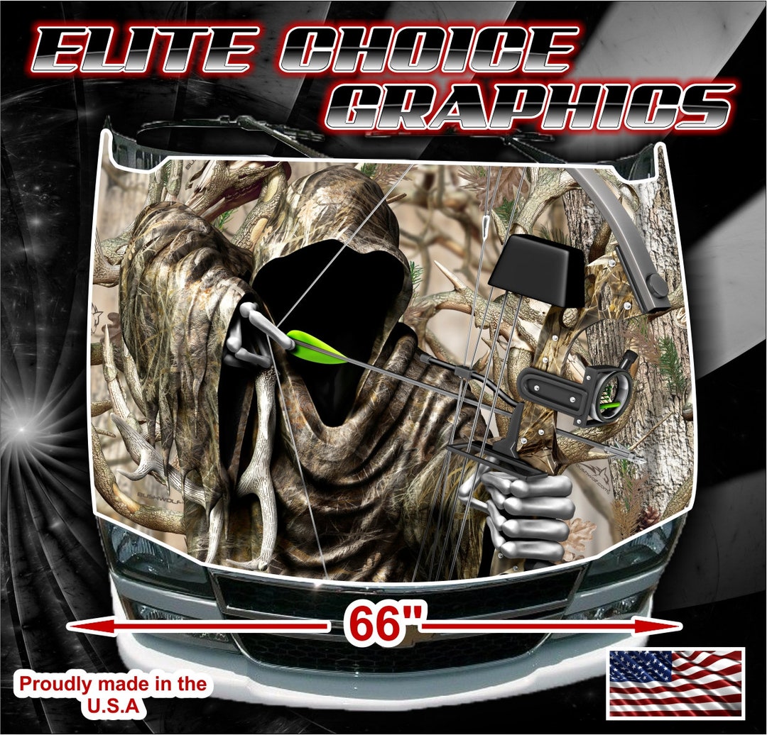 Bow Reaper Obliteration Buck Camo Vinyl Hood Wrap Bonnet Decal Sticker ...