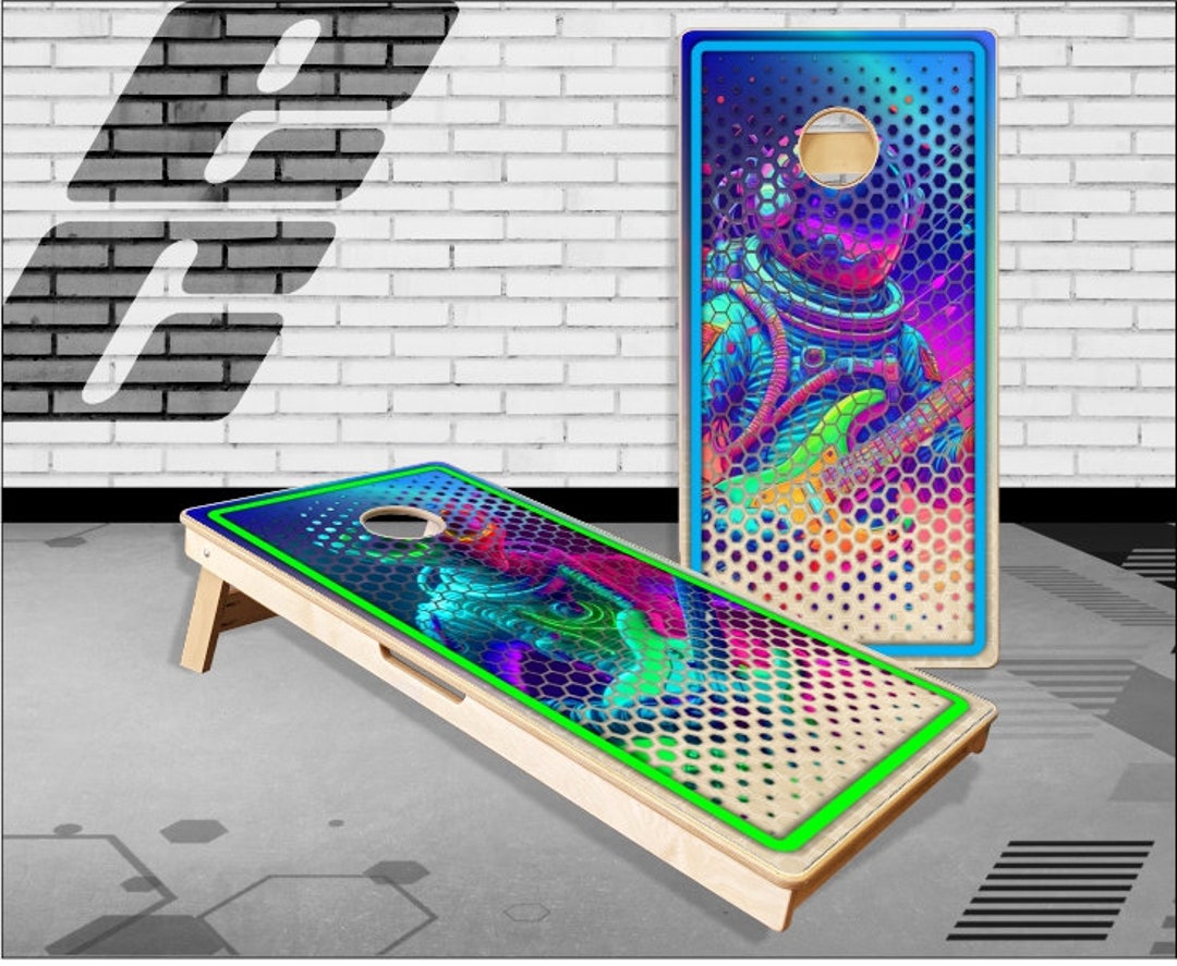 Alien Astronaut Guitar Cornhole Boards Bag Toss Game With Bags - Etsy