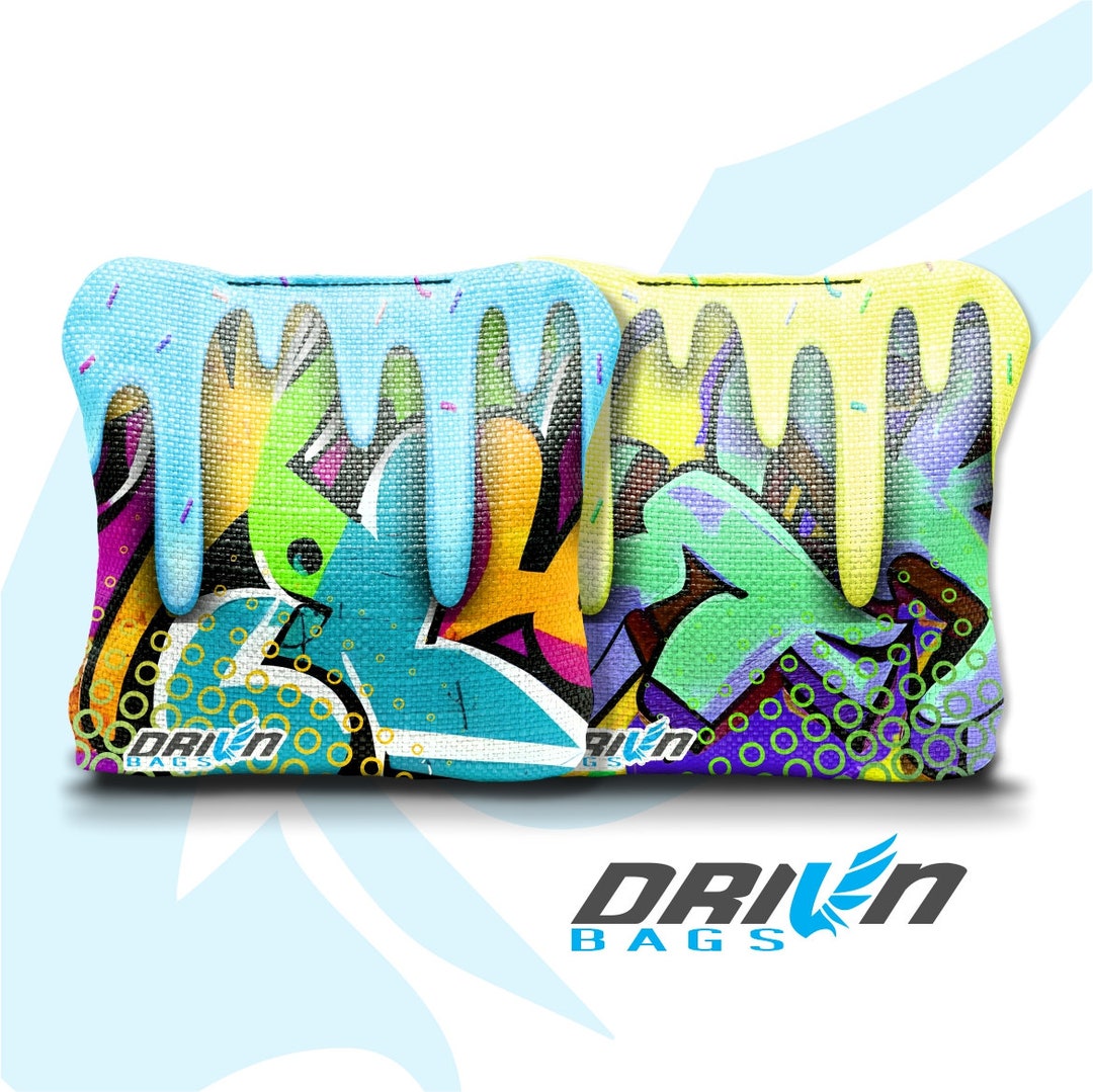 Dripping Doughnut Graffiti "stick & Slick" Cornhole Bags - Tournament ...