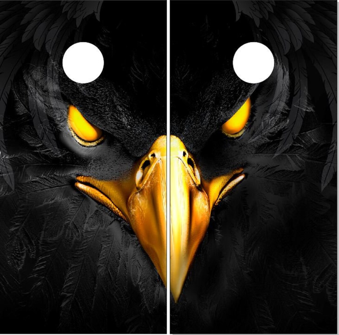 Black Eagle Eyes Cornhole Wrap Bag Toss Decal Skin Sticker Wraps ...