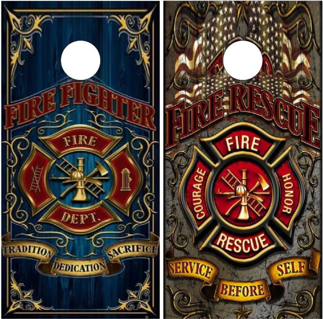 Firefighter Rescue Cornhole Wrap Bag Toss Decal Skin Sticker Wraps ...