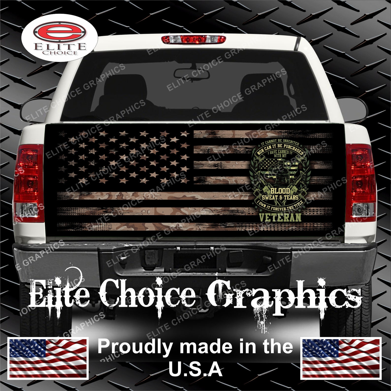 Veteran Oath Flag Truck Tailgate Wrap Vinyl Graphic Decal Sticker Wrap ...