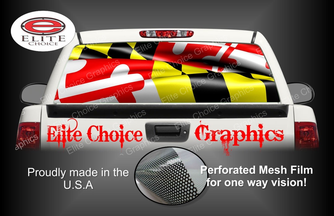 Maryland Wavy Flag Rear Window Graphic Tint Decal Sticker Truck SUV Van ...