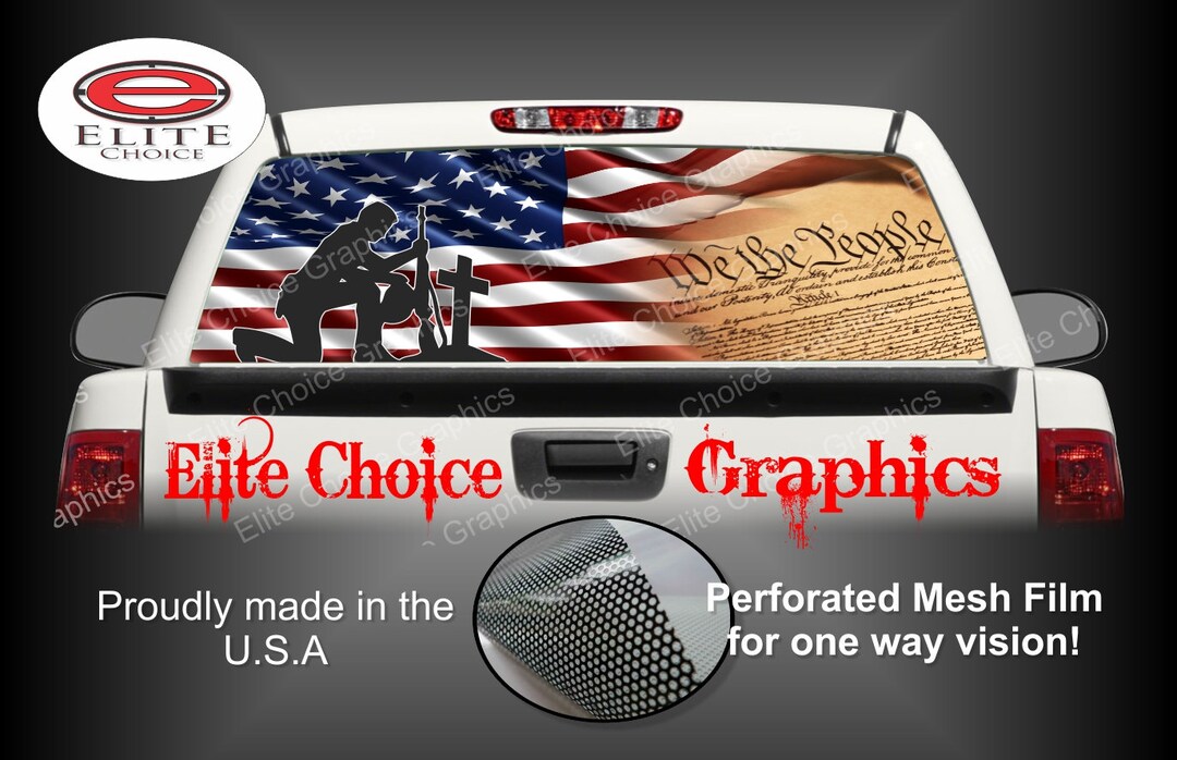 Patriotic Constitution Flag Rear Window Graphic Tint Decal Sticker ...