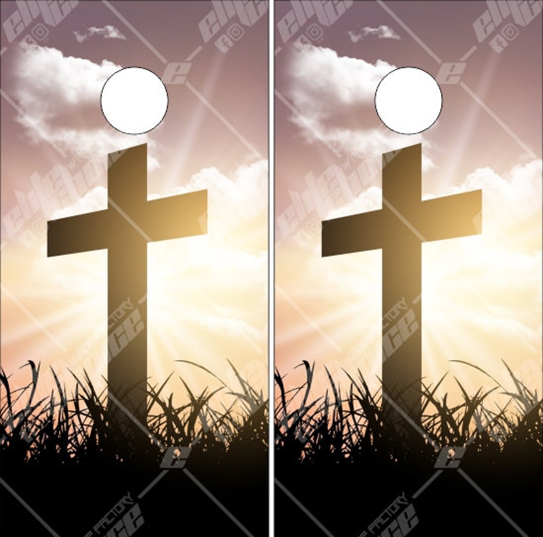 Cross Sun Cornhole Wrap Bag Toss Decal Skin Sticker Wraps Laminated or ...