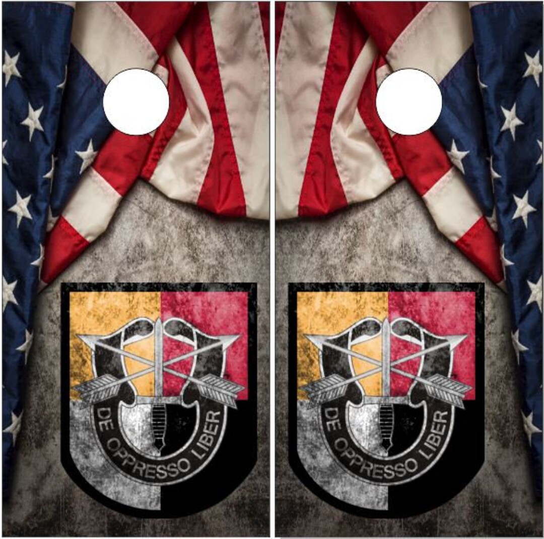De Oppresso Liber Flag Cornhole Wrap Bag Toss Decal Skin Sticker Wraps ...