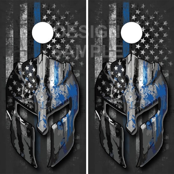Thin Blue Line Spartan Decal - Etsy