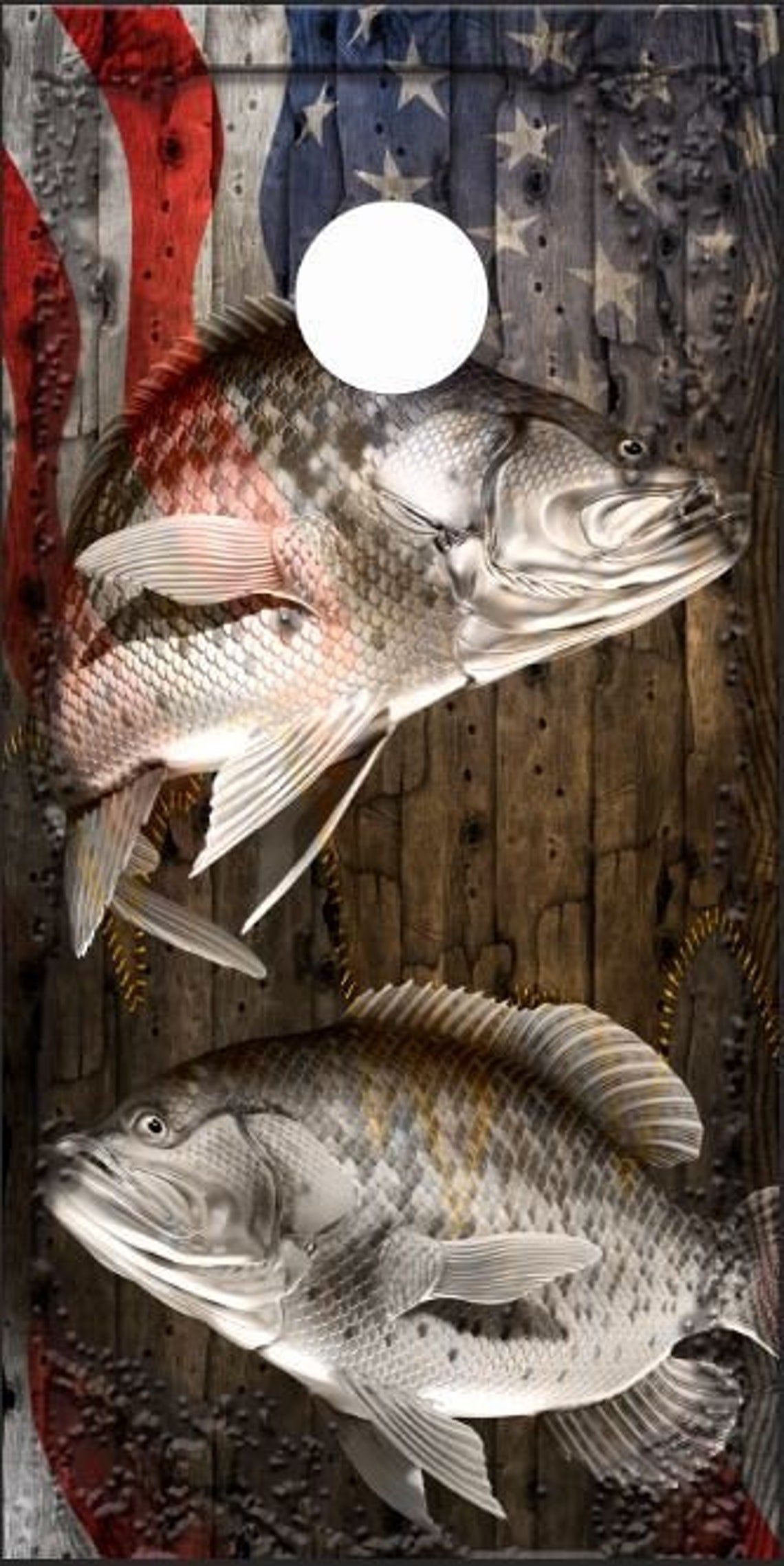 Ghost Crappie Fishin Wood Flag Cornhole Wrap Bag Toss Decal Skin ...