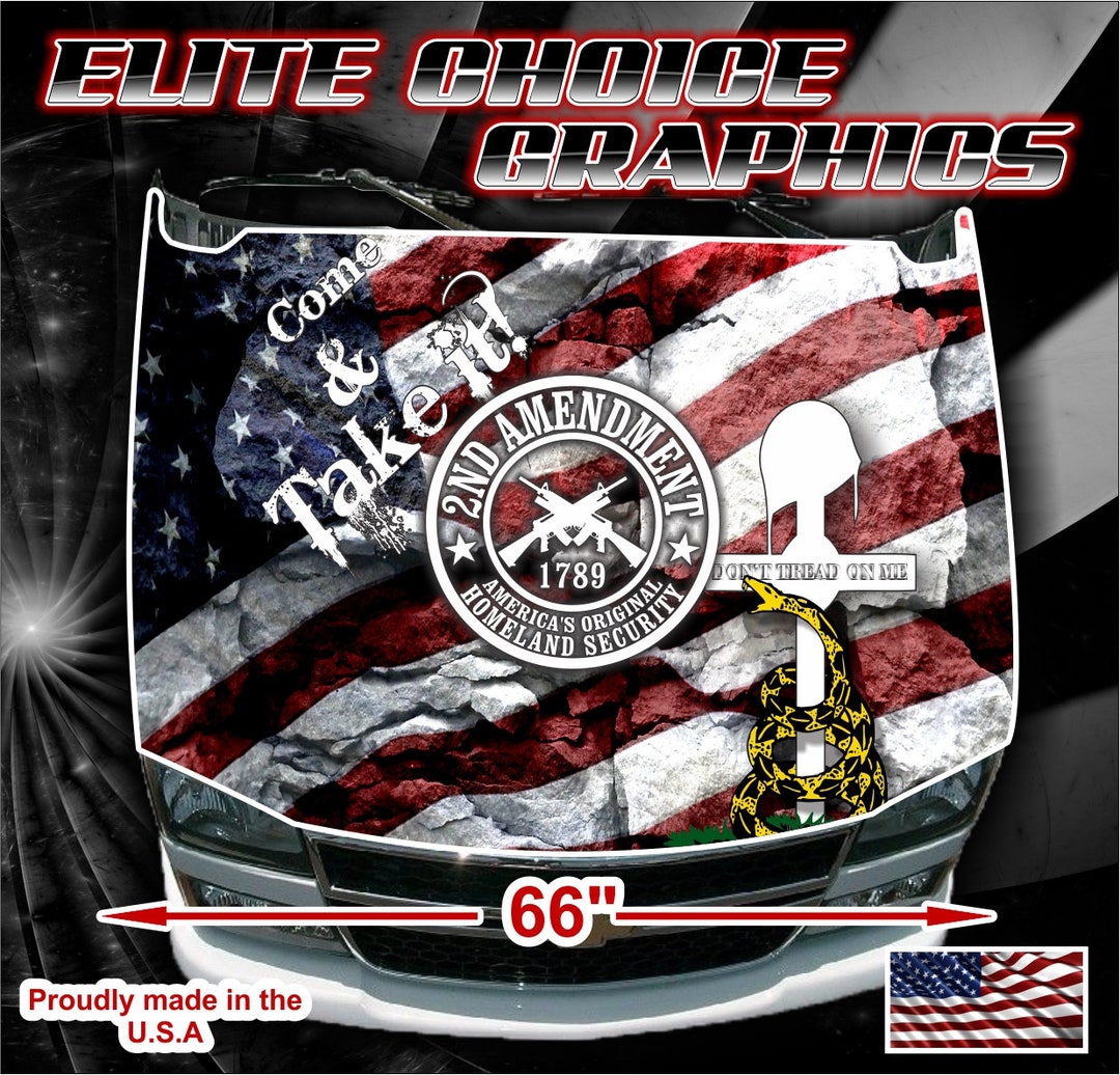 2nd Amendment Gun Rights Vinyl Hood Wrap Bonnet Decal Sticker Graphic ...
