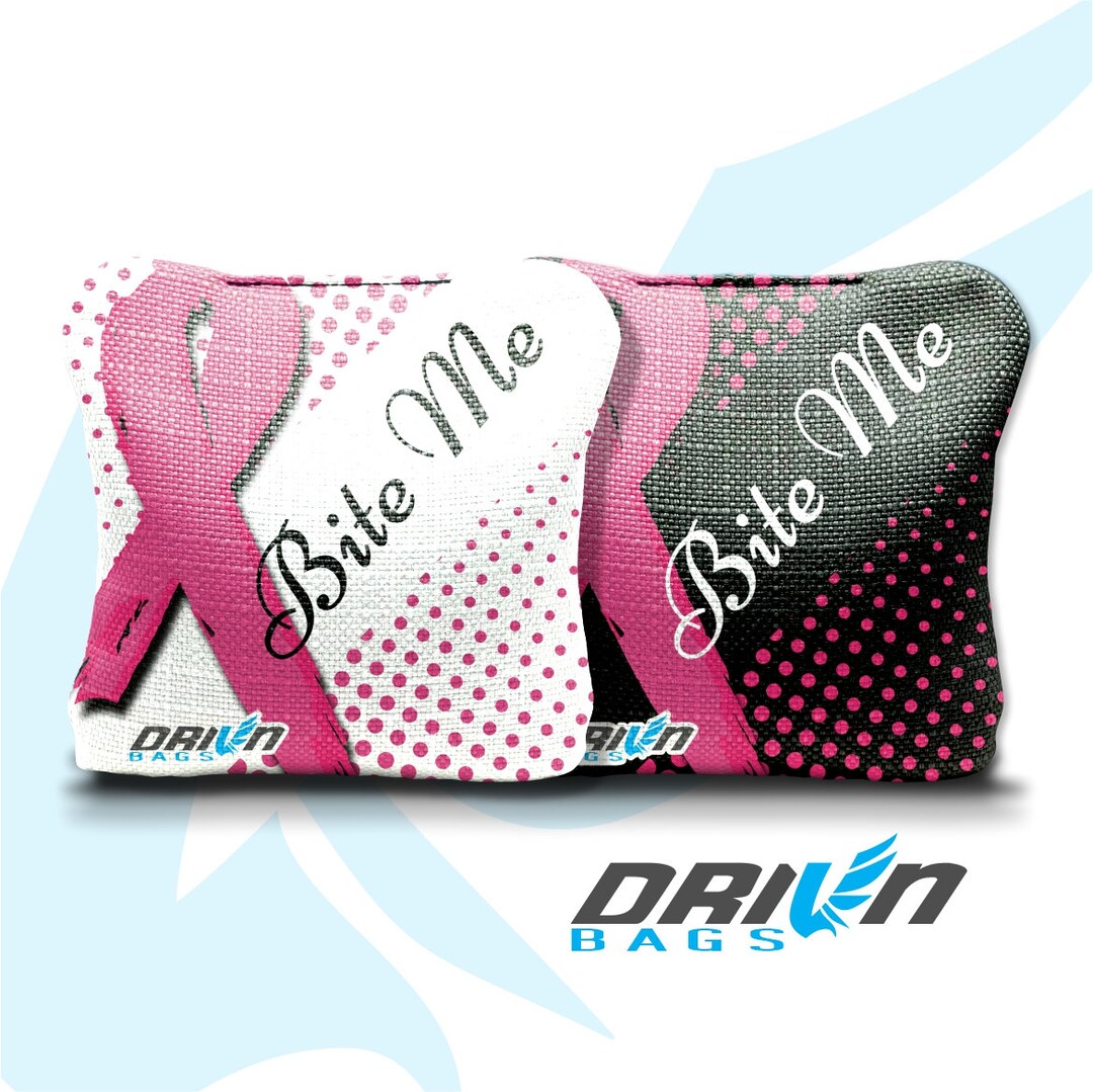 Pink Ribbon Breast Cancer "stick & Slick" Cornhole Bags - Tournament ...