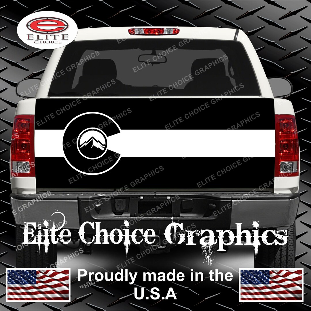 Colorado Flag Black Truck Tailgate Wrap Vinyl Graphic Decal Sticker ...