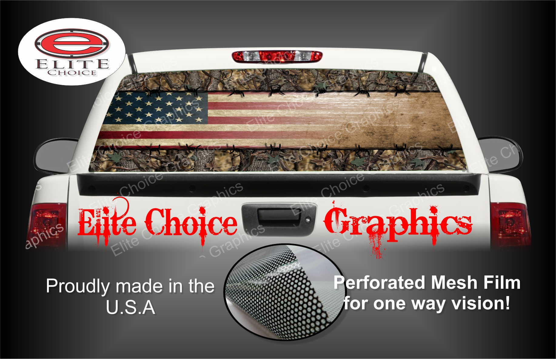 Wicked Wire Camo Flag Rear Window Graphic Tint Decal Sticker - Etsy