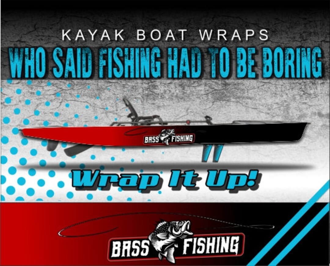 Bass Fishing Fade Color Kayak Vinyl Wrap Kit Graphic Decal/sticker 12ft ...