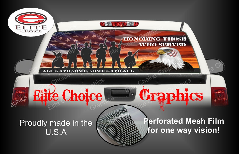 Military Honor Our Veterans Rear Window Graphic Tint Decal Sticker Truck SUV Van Car Etsy