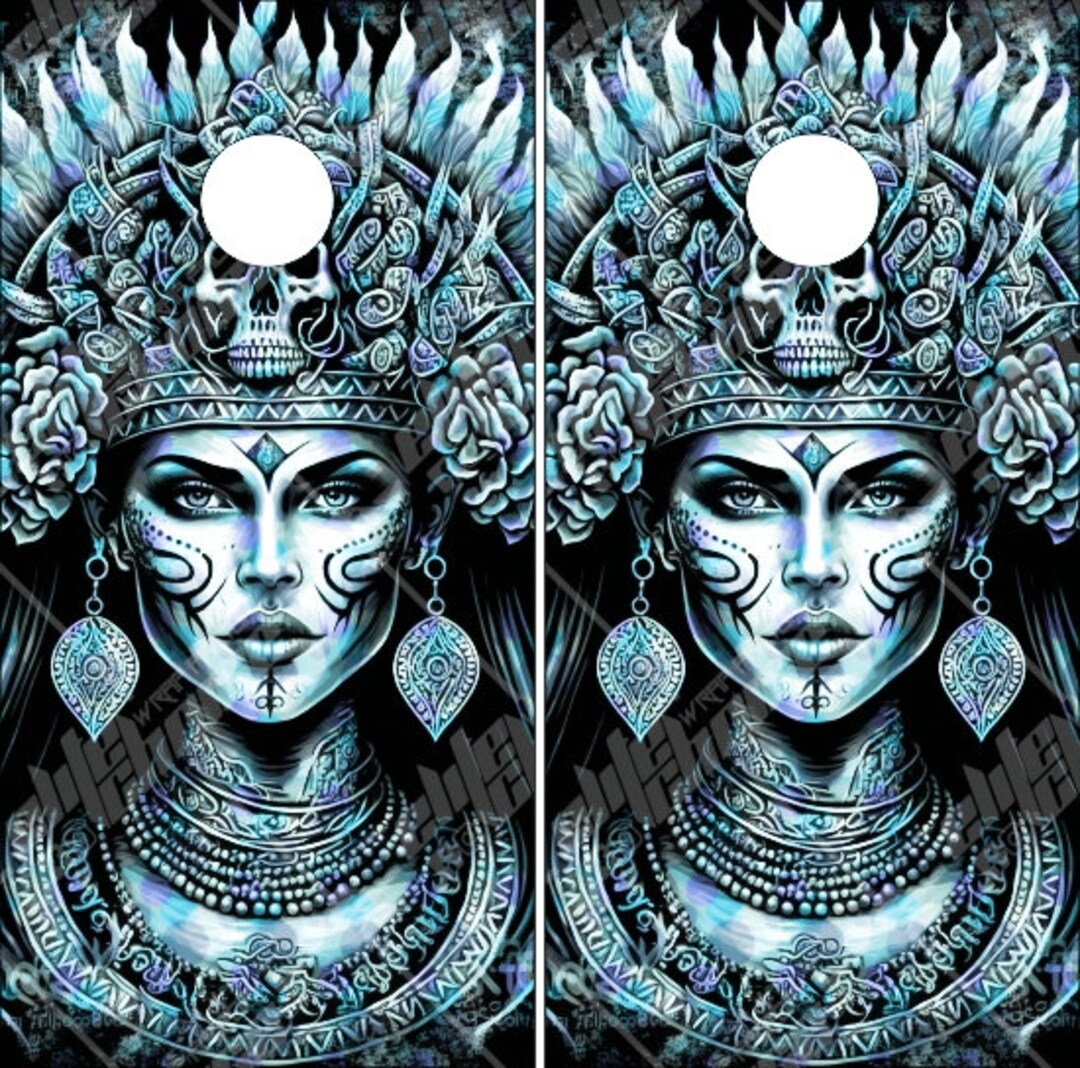 Aztec Warrior Woman Cornhole Wrap Bag Toss Decal Skin Sticker Wraps ...