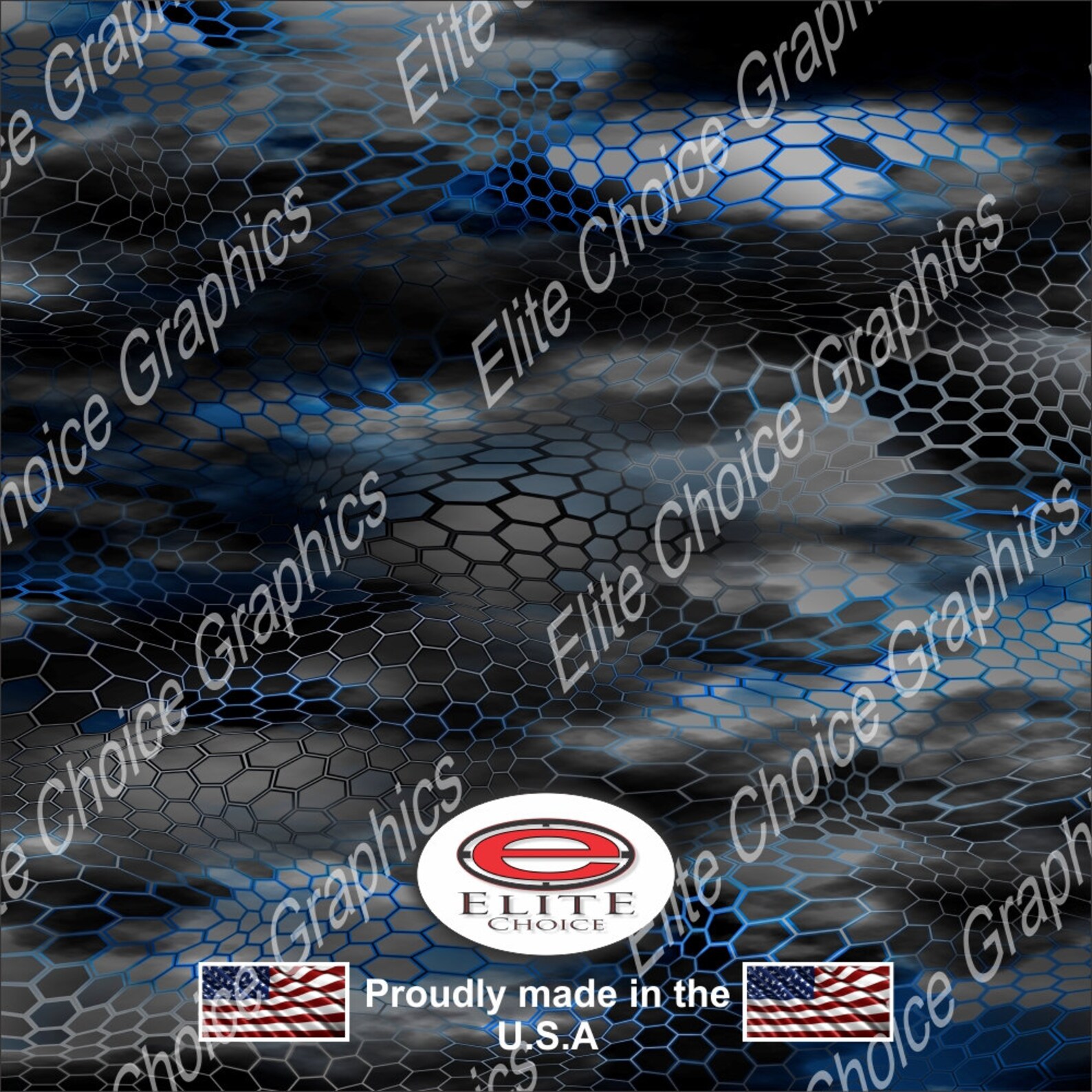 Chameleon Hex 2 Blue 15"x52" or 24"x52" Truck/pattern Print Tree Real ...
