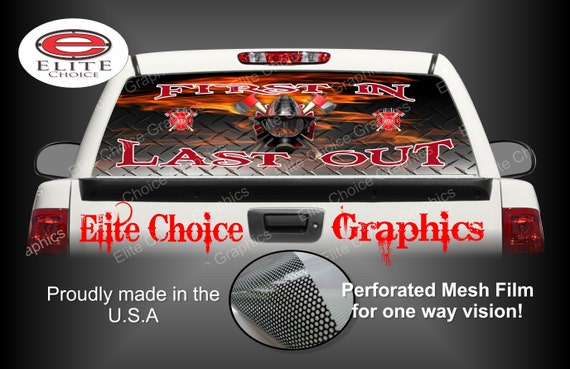 Firefighter First in Graphic Tint Decal Sticker Truck SUV Van | Etsy