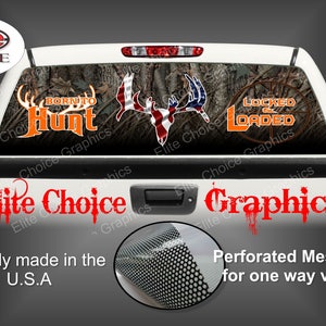 Born to Hunt Camo Rear Window Graphic Tint Decal Sticker Truck SUV Van ...