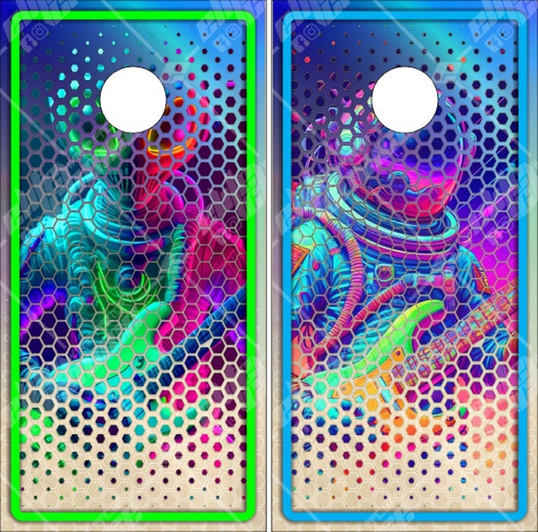 Alien Astronaut Guitar Cornhole Wrap Bag Toss Decal Skin Sticker Wraps ...
