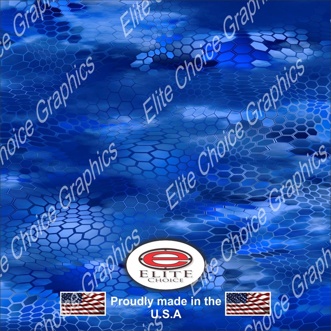Chameleon Hex 3 Blue 15"x52" or 24"x52" Truck/pattern Print Tree Real ...