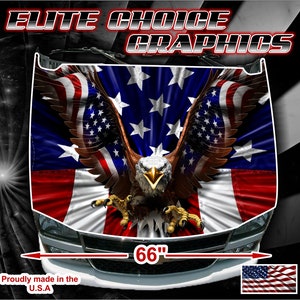 American Eagle Flag Vinyl Hood Wrap Bonnet Decal Sticker Graphic ...