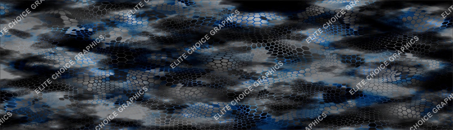 Chameleon Hex 2 Blue 15"x52" or 24"x52" Truck/pattern Print Tree Real ...