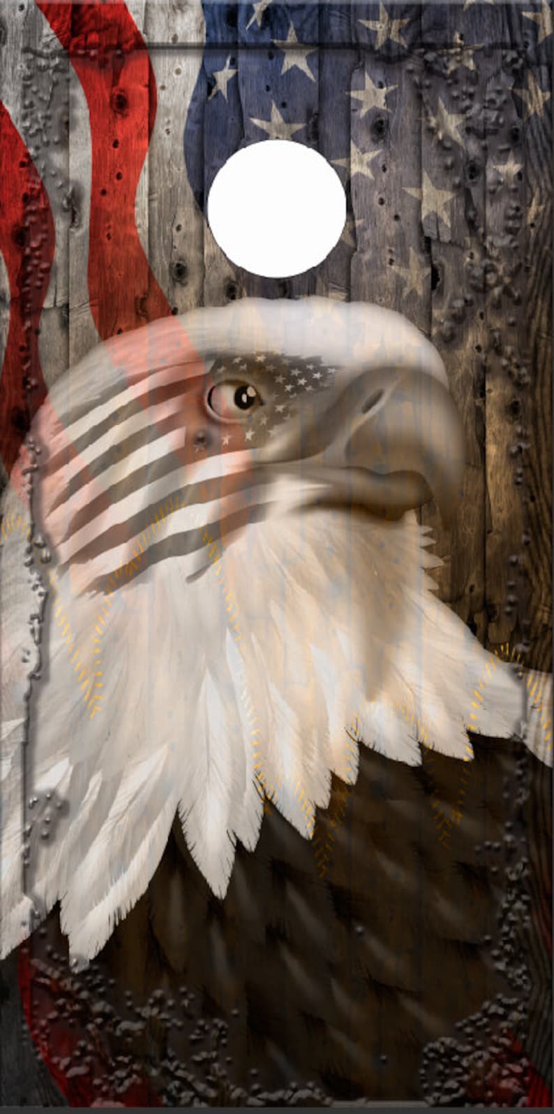 Ghost Eagle American Flag Wood Cornhole Wrap Bag Toss Decal Skin ...