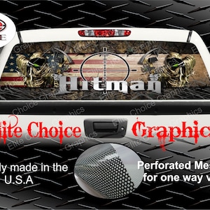 Wicked Wire Hitman Reaper Hunt Camo Flag Rear Window Graphic Tint Decal ...