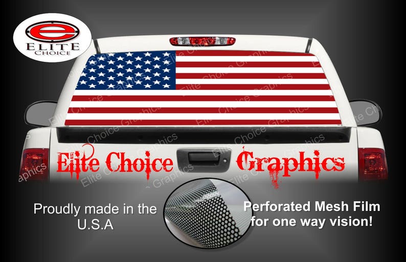 American Flag Flat Rear Window Graphic Tint Decal Sticker - Etsy