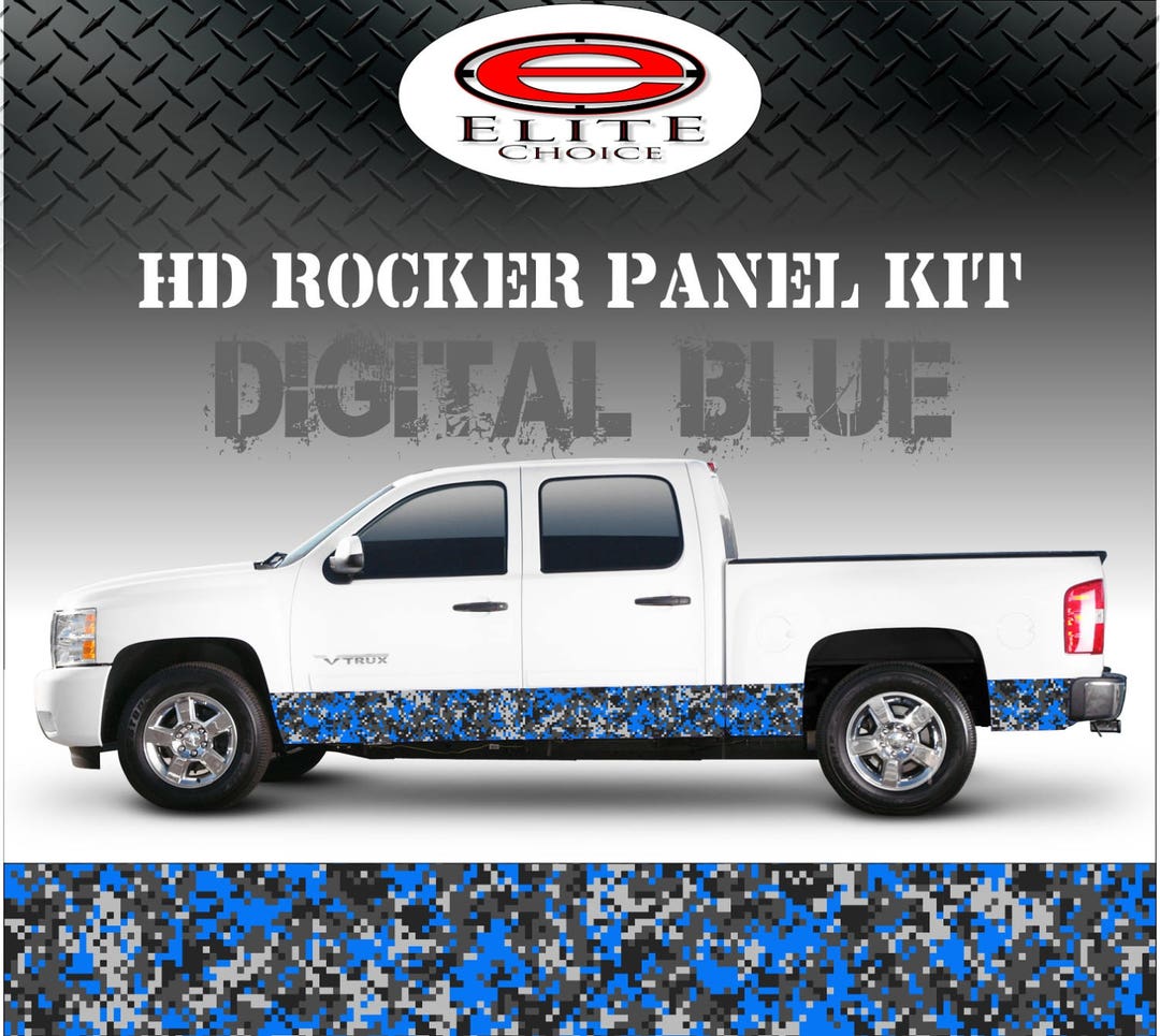 Digital Blue Camo Rocker Panel Graphic Decal Wrap Truck SUV - 12" X ...