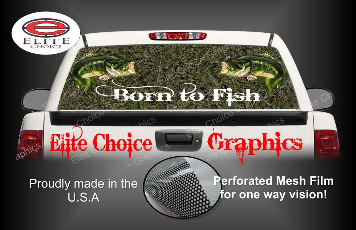 Born to Fish Camo Rear Window Graphic Tint Decal Sticker Truck | Etsy