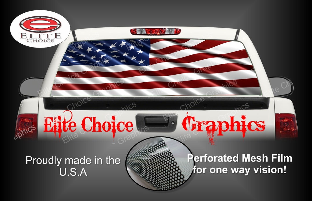 American Flag Rear Window Graphic Tint Decal Sticker Truck SUV Van Car ...