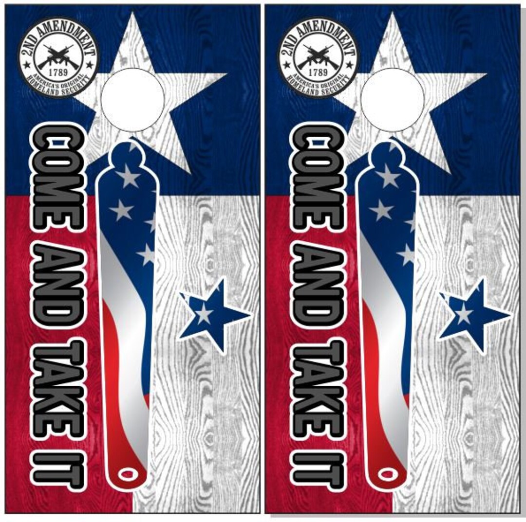 2a Come and Take It Cannon Texas Flag Cornhole Wrap Bag Toss Decal Skin ...