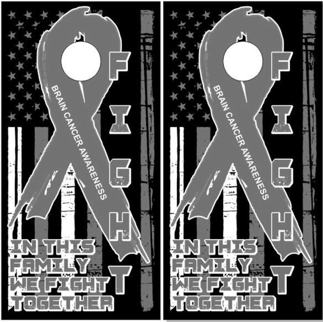 Brain Cancer Awareness Flag Ribbon Cornhole TOPS UV Direct Print (tops ...
