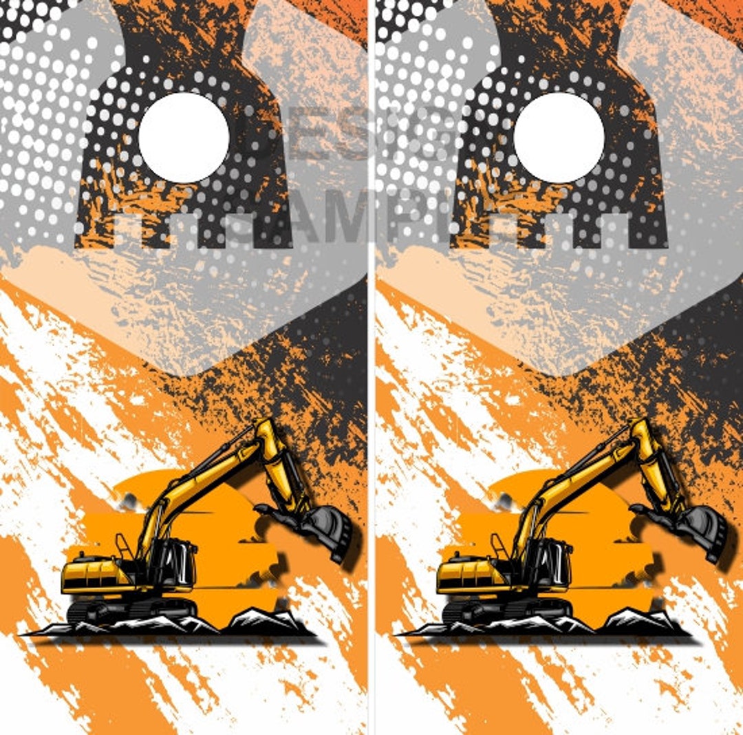 Excavator Cornhole Wrap Bag Toss Decal Skin Sticker Wraps Laminated or ...
