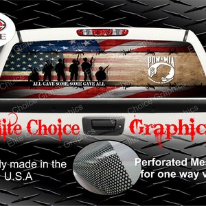 Wicked Wire POW Patriotic Vets Flag Rear Window Graphic Tint Decal ...